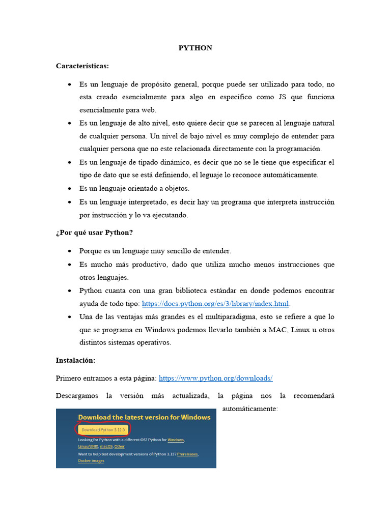 Apuntes de Phyton | Descargar gratis PDF | Lenguaje de programación ...