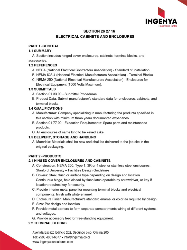 Electrical Cabinets and Enclosures Guide | PDF | Electrical Wiring ...