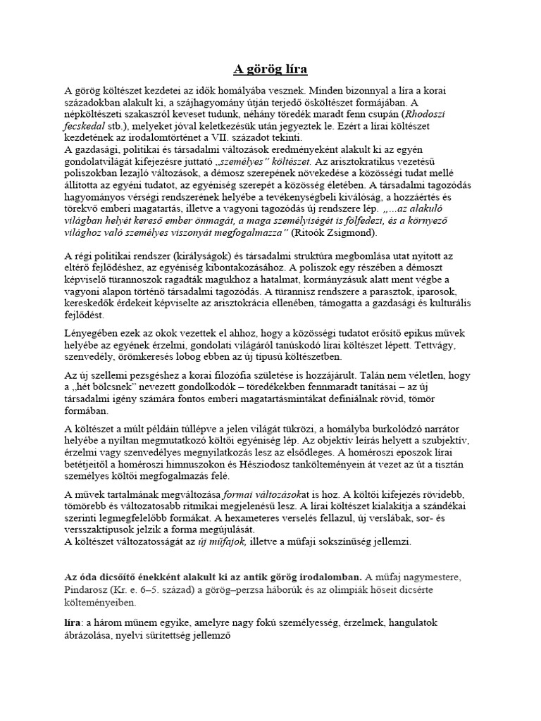 A Görög Líra | PDF