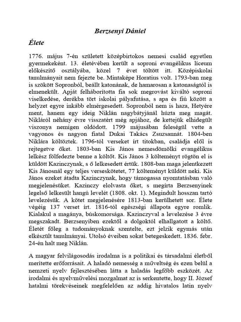 Berzsenyi Dániel | PDF