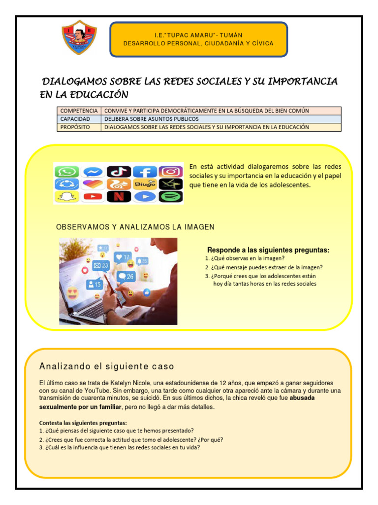 FICHA DE APRENDIZAJE N° 02 | PDF | Servicio de redes sociales