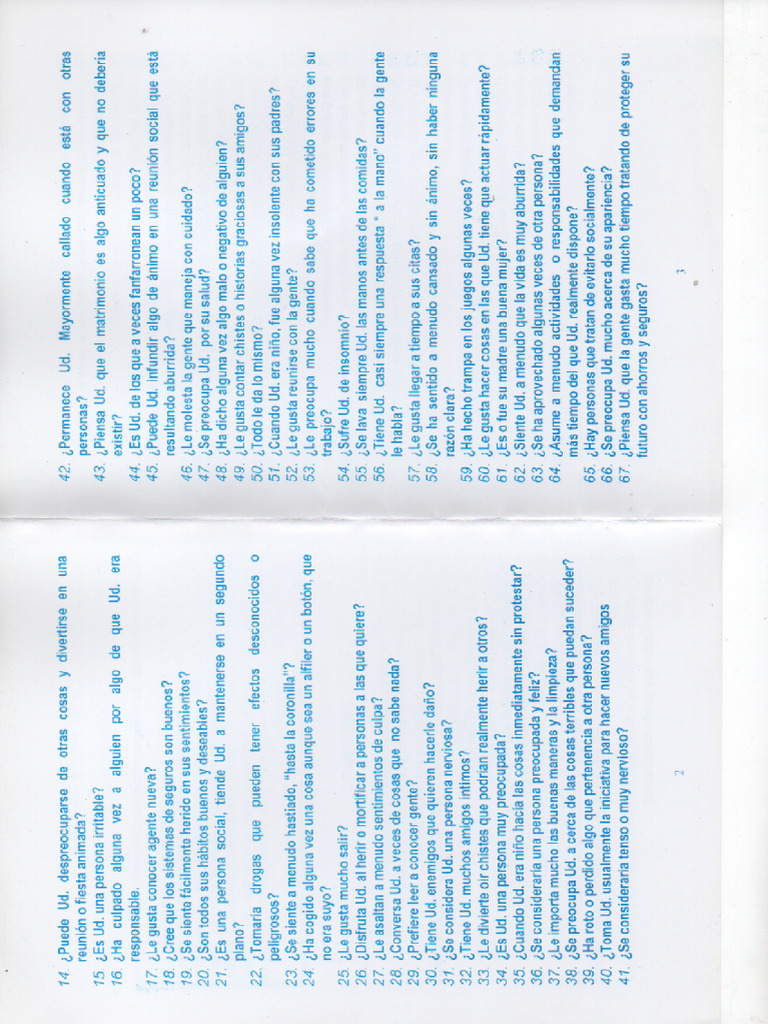 Cuestionario EPQ | PDF