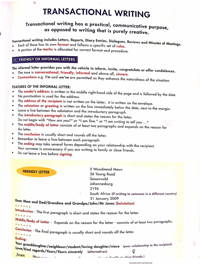 Friendly and Formal Letter | PDF