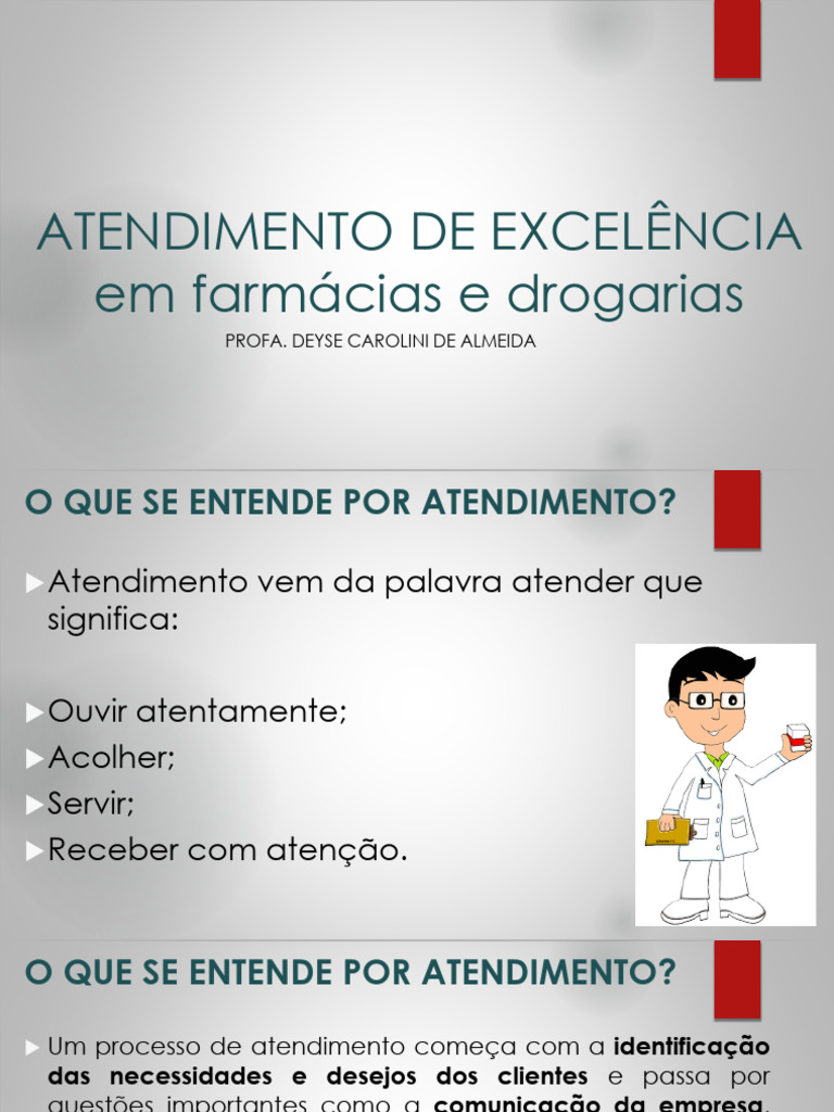 Aula 11 - ATENDIMENTO DE EXCELÊNCIA | PDF | Farmacêutico