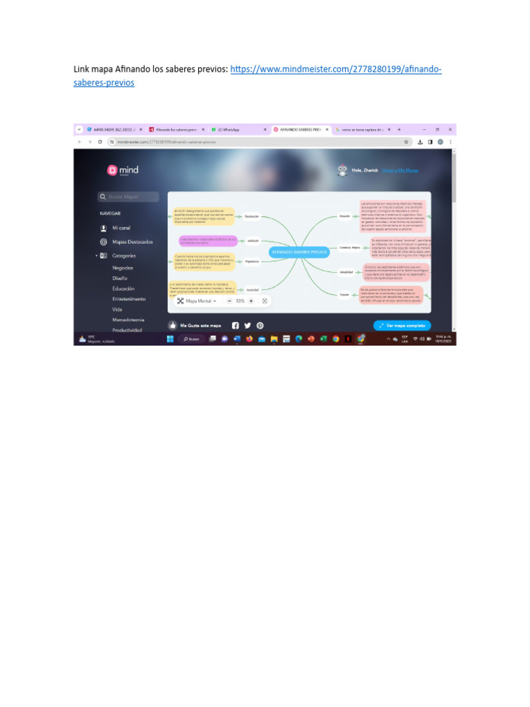 Link Mapa Afinando Los Saberes Previos | PDF
