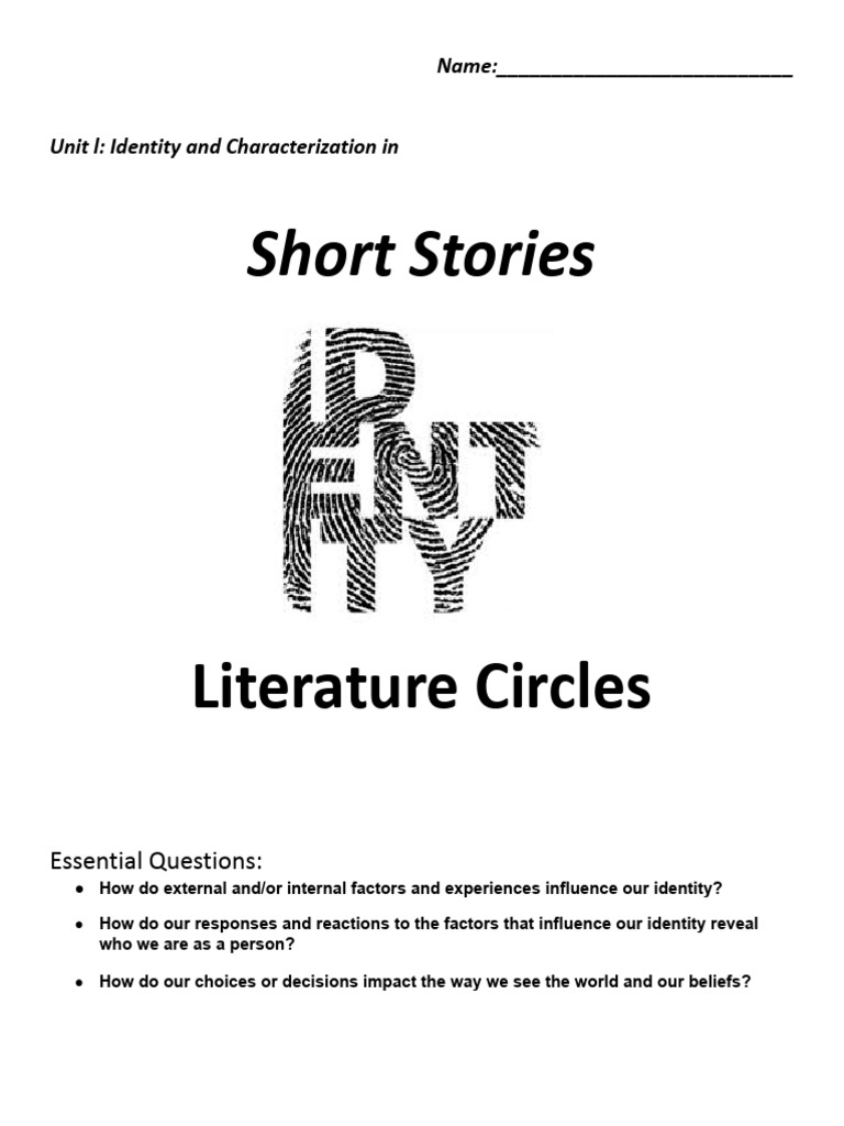 Lit Circle Identity Packet Role Sheets | PDF | Critical Thinking | Thought