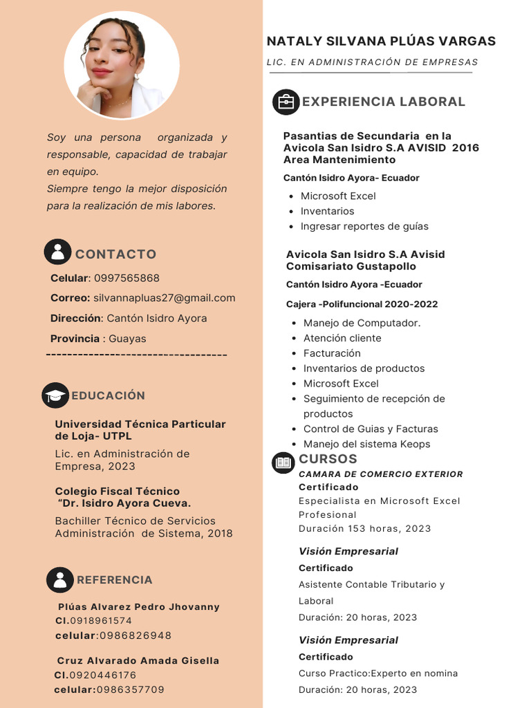 Curriculum Vitae Nataly Pluas V 2023 | PDF | Economias | Business