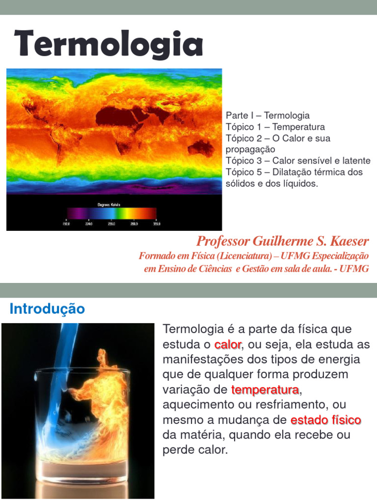12 - Termologia - 1°parte | PDF | Calor | Fahrenheit