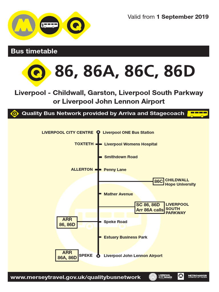 86A Liverpool - Liverpool John Lennon Airport (From 1 September 2019 ...