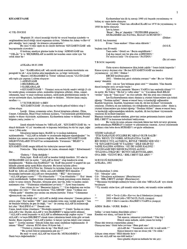 KIYAMETNAME-unicode | PDF