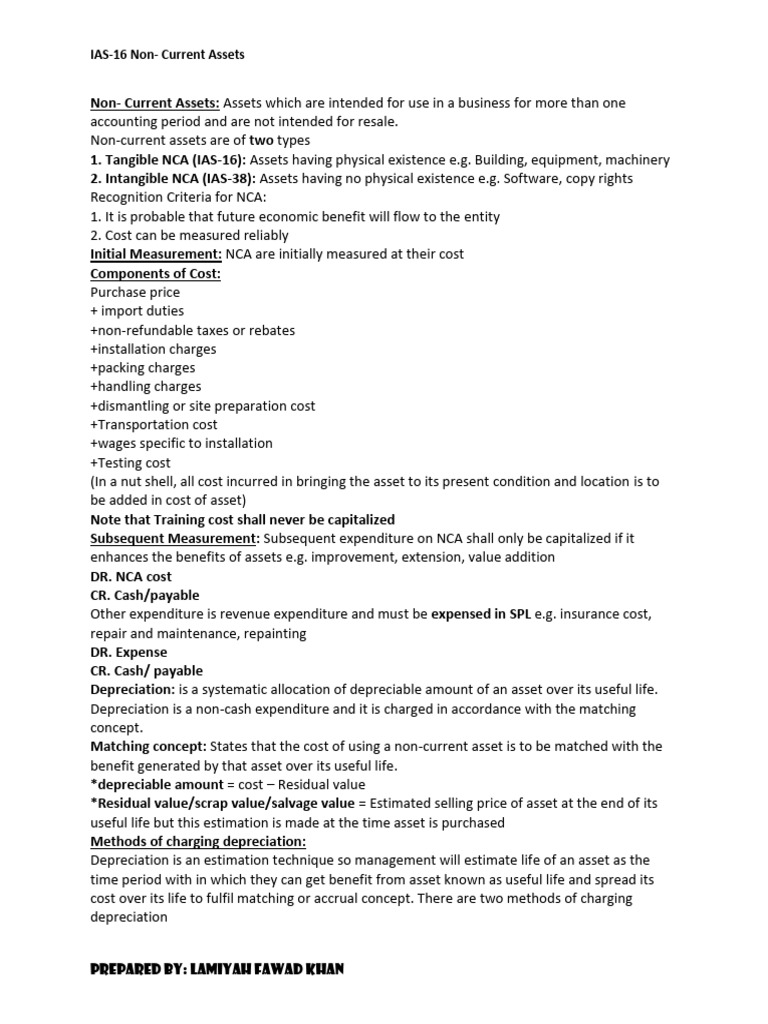 NCA Summary | Download Free PDF | Depreciation | Cost