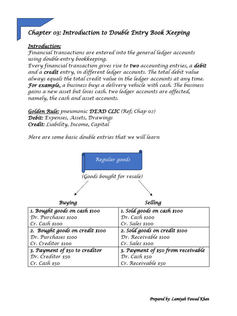 Chap 03 Double Entry Pdf Debits And Credits Bookkeeping