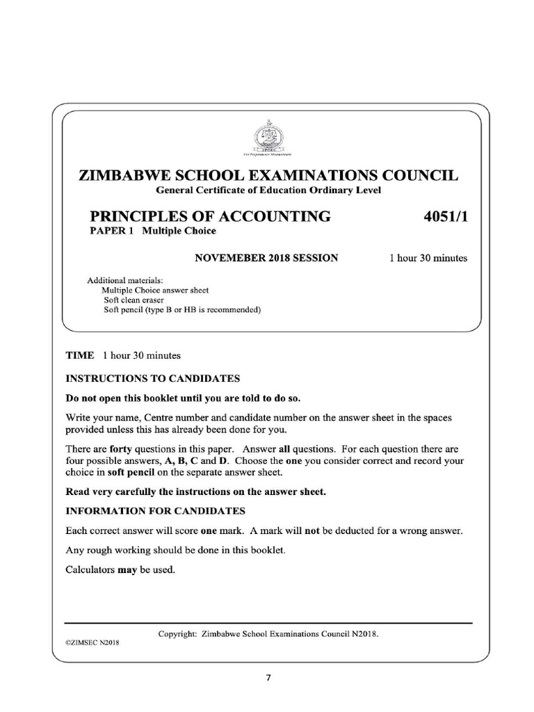 O-Levels Accounting 2018 | PDF