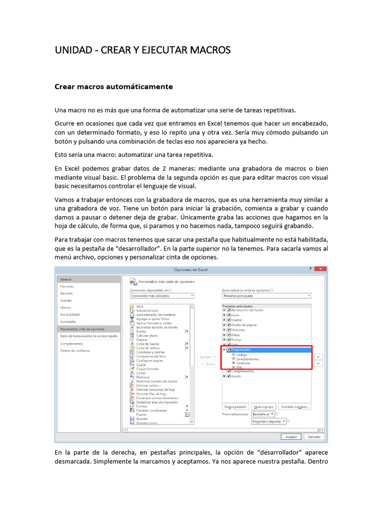 Macros Pdf Macro Informática Microsoft Excel 