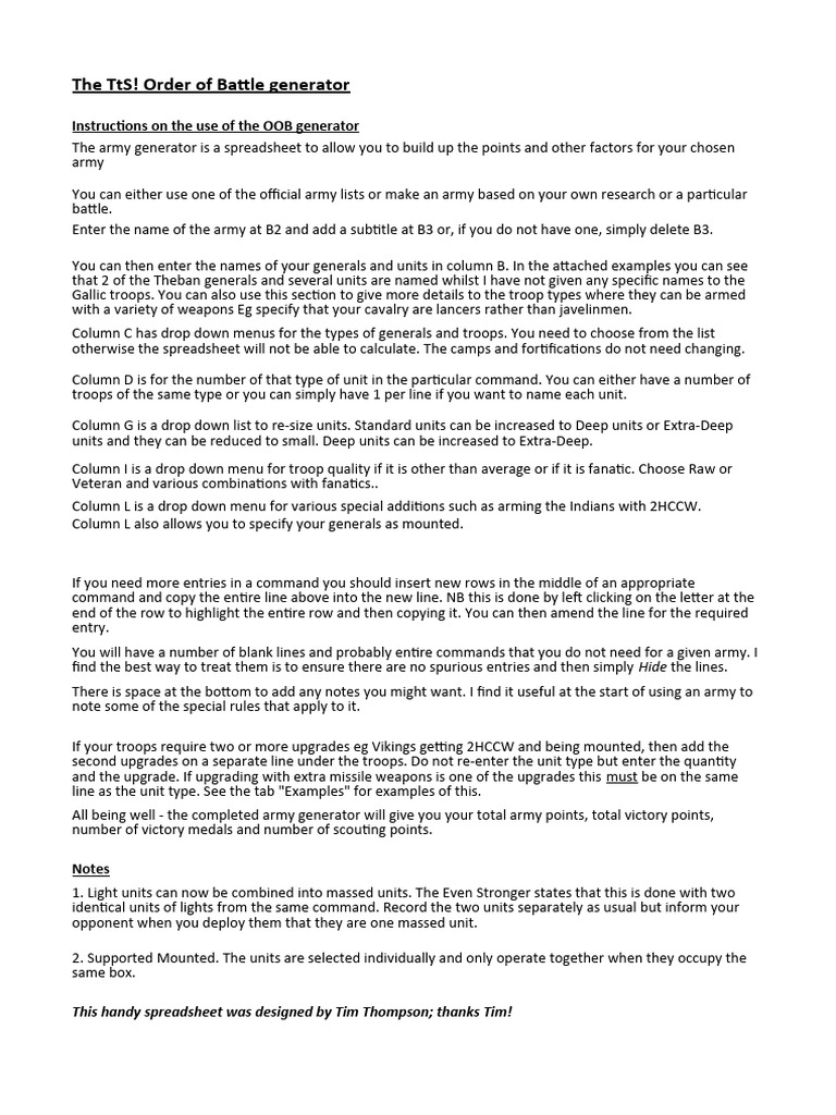 To The Strongest Army Lists - OOB Generator v1.22 | PDF | Cavalry ...