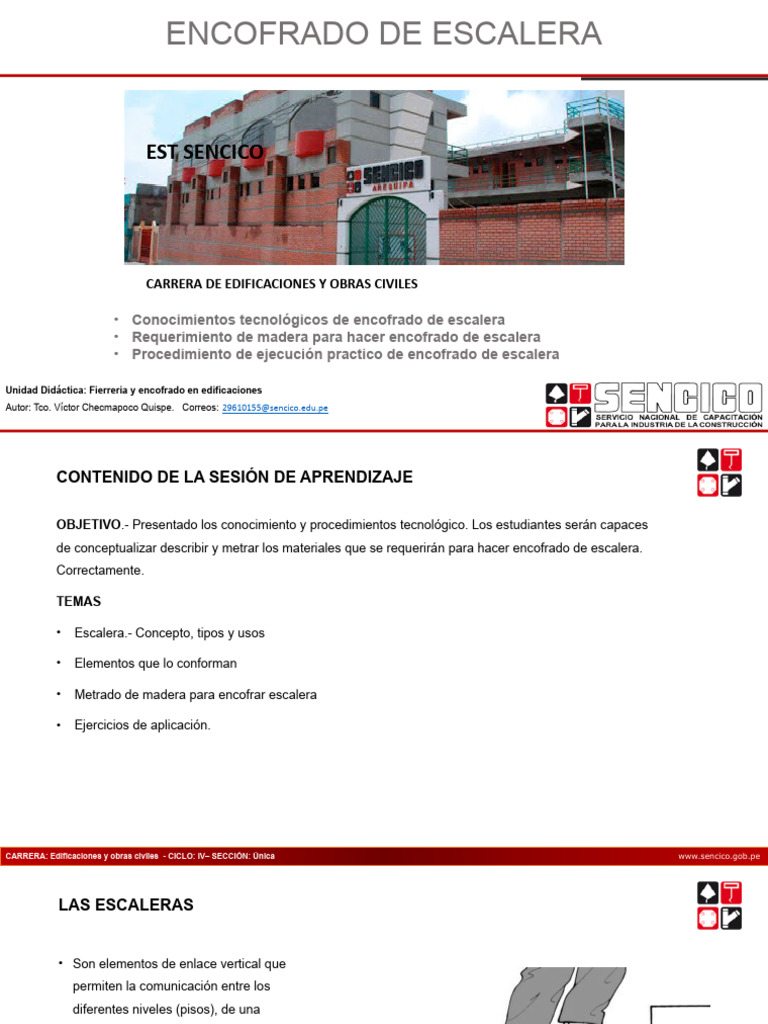Sesión 14 Encofrado de Escaleras | Descargar gratis PDF | Escalera