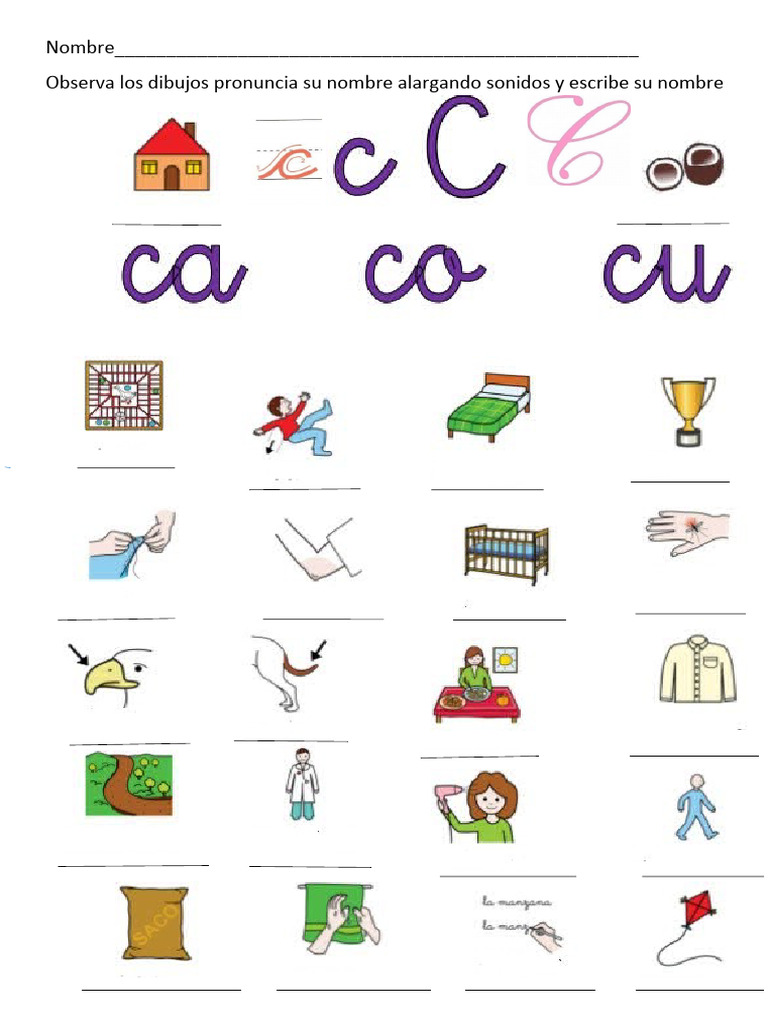 Escritura de Palabras Con C | PDF