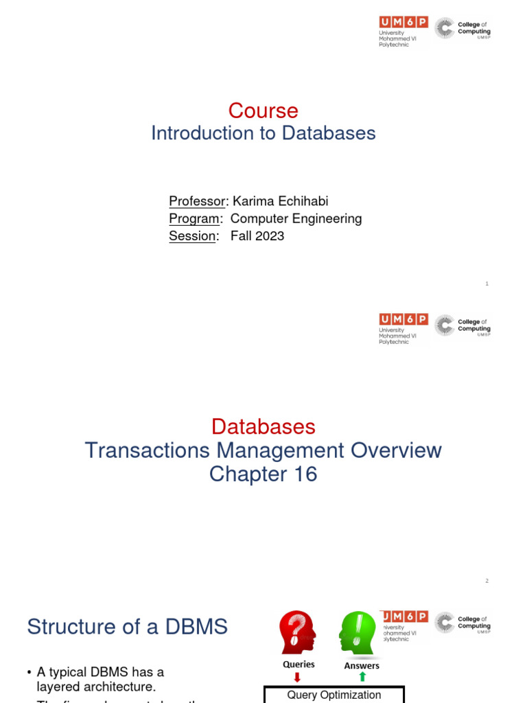 Week7 Lecture | PDF | Multi Core Processor | Database Transaction