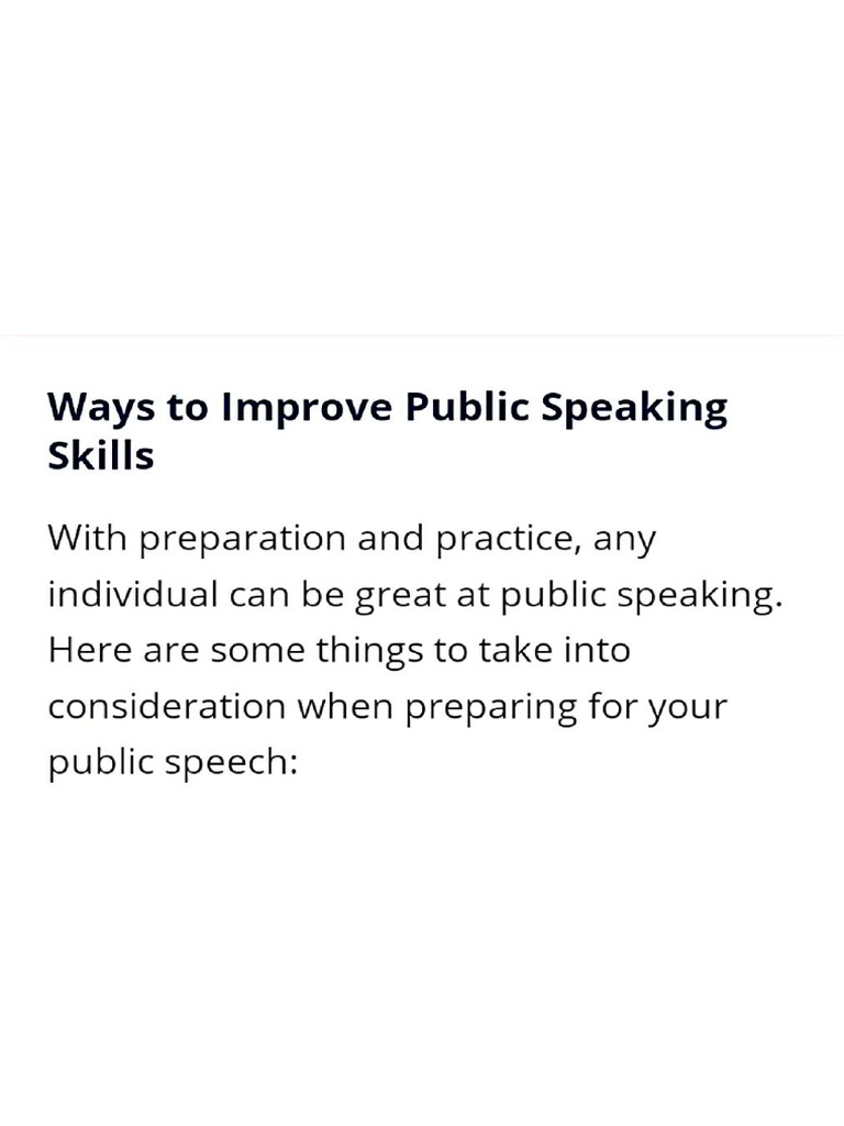 Public Speaking Tutorial | PDF