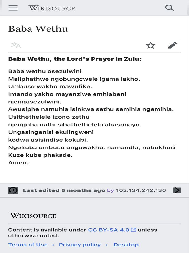 Baba Wethu | PDF | Religion & Spirituality