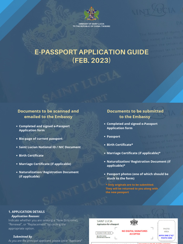 Saint Lucia e-Passport Application Guide | PDF | Identity Document ...
