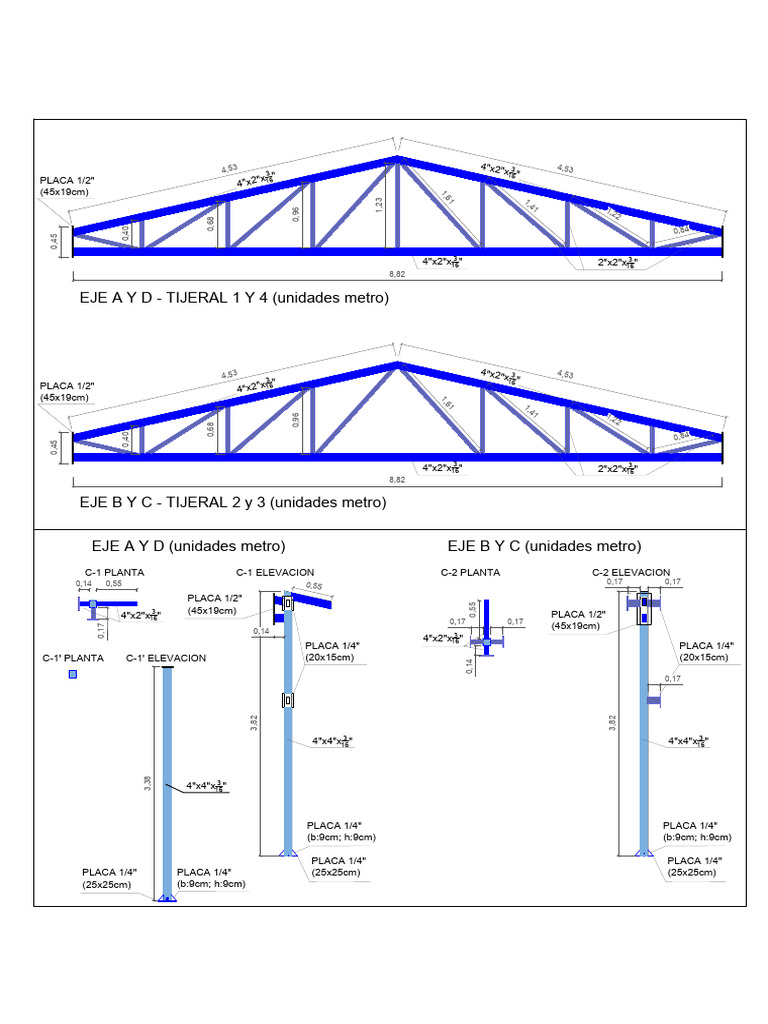 Diseño y Medidas de Tijerales Metálicos | PDF