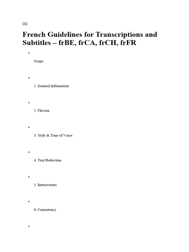 French Guidelines For Transcriptions and Subtitles | PDF | Quotation ...
