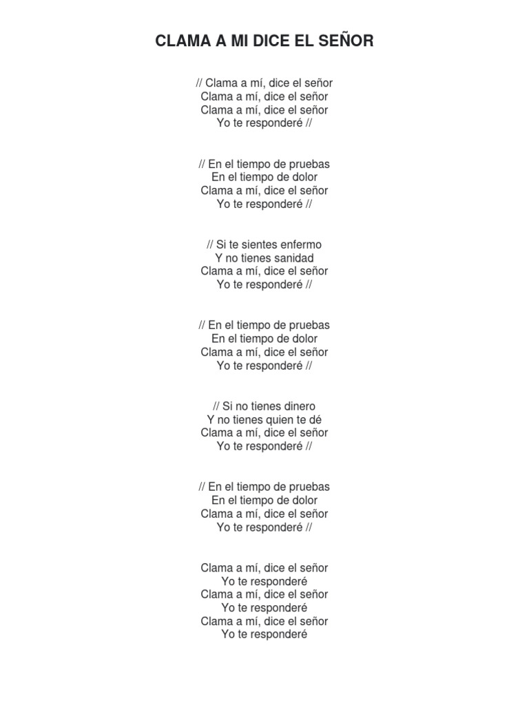 Clama A Mi Dice El Señor | PDF