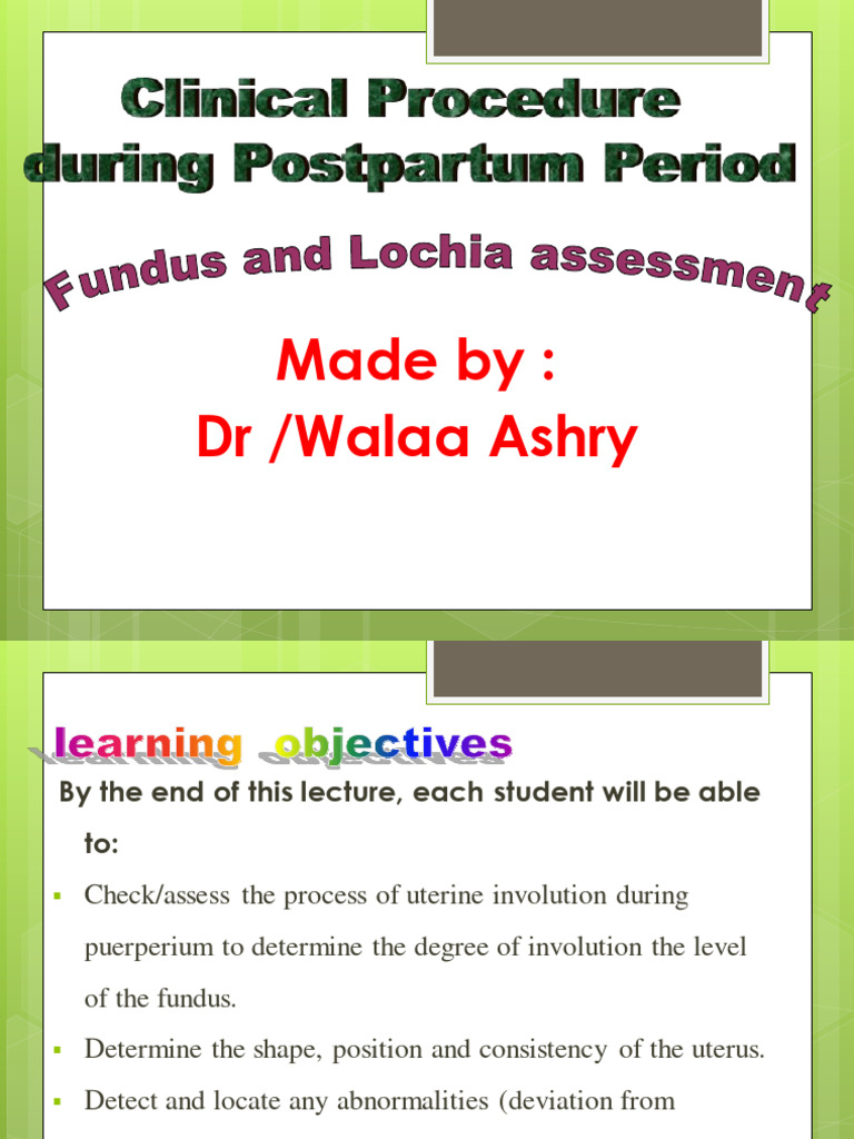 Fundus and Lochia Assessment Guide | PDF | Postpartum Period | Uterus