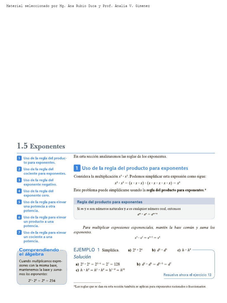 Exponentes, Notación Cientifica y Logaritmos | PDF | Logaritmo ...