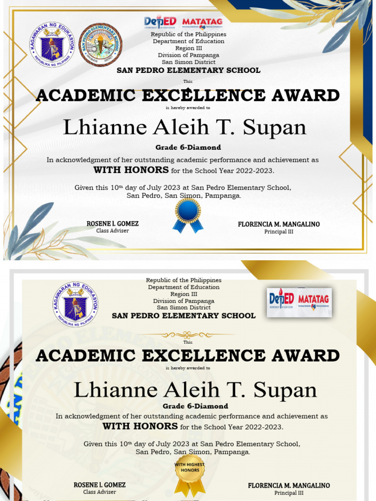 Certificates-Graduation Lay Outs 2022-2023 | Download Free PDF ...