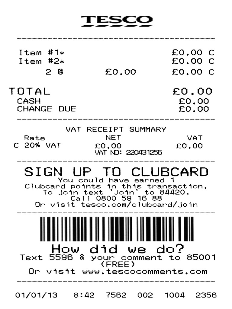 Tesco Receipt | PDF