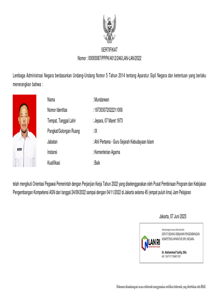 Sertifikat Moock | PDF