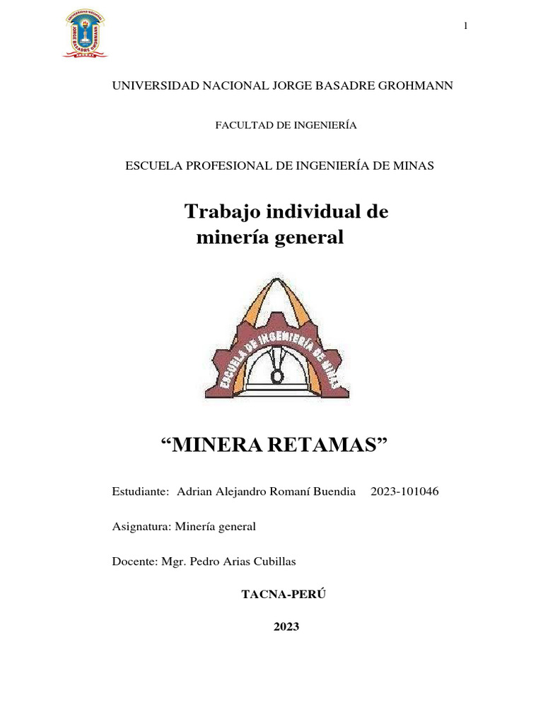 Minera Retamas: Historia y Operaciones | PDF | Minería