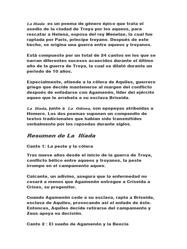 La Ilíada | PDF | Héctor | Aquiles