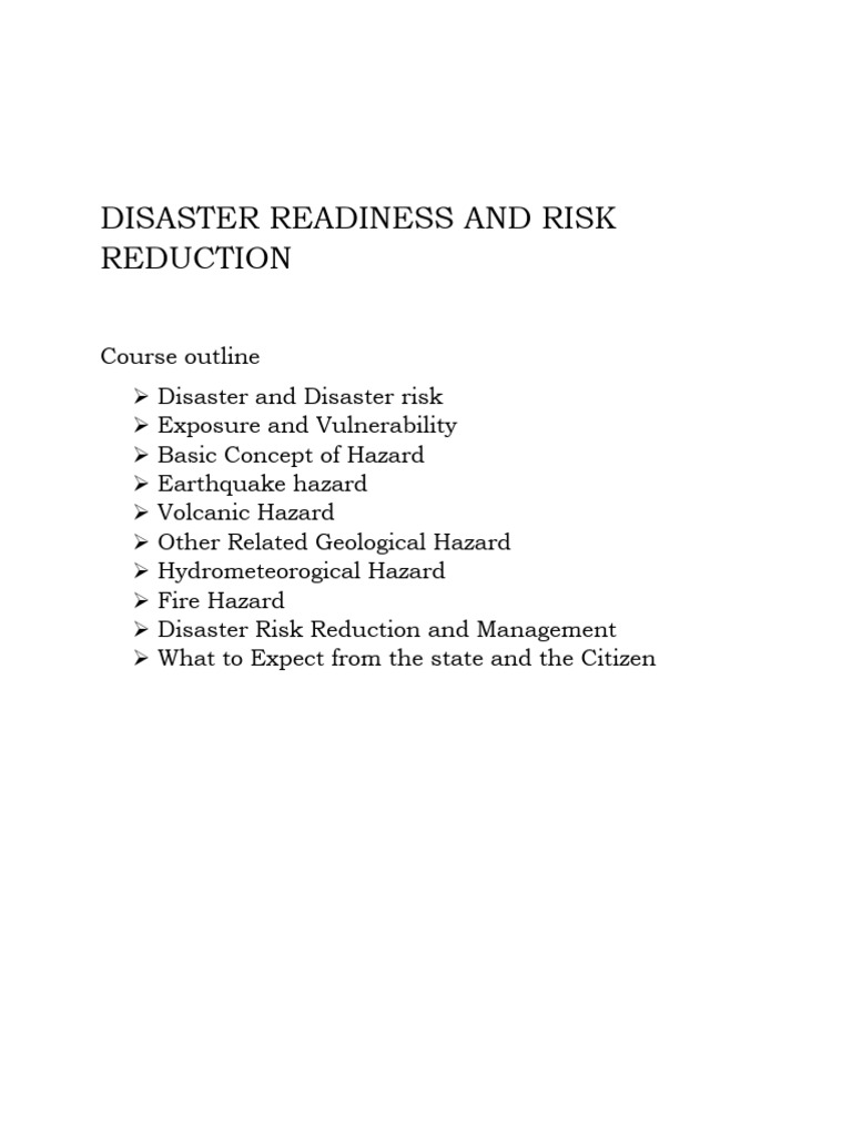 Disaster Readiness and Risk Reduction | PDF