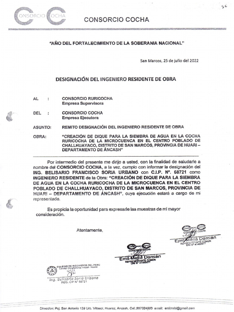6.6 Carta de Designación Del Residente de Obra | PDF 6.6 Carta de Designación Del Residente de Obra | PDF