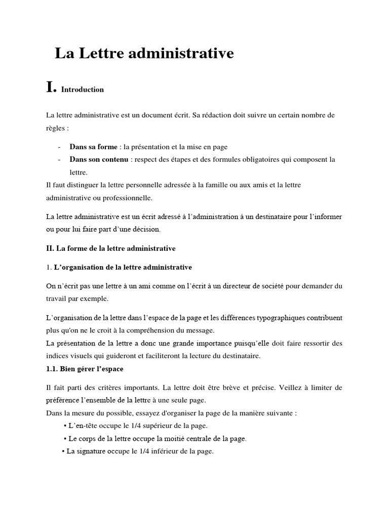 Rédaction d'une lettre administrative | PDF | Mise en page | Phrase