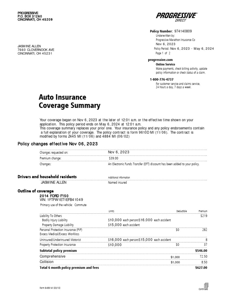 Kiara Jamison Progressive Insurance | Download Free PDF | Liability ...
