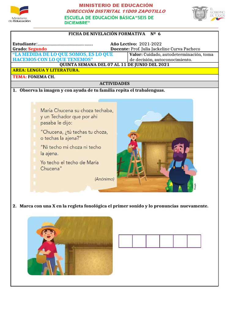 Evaluación Segundo Grado | PDF
