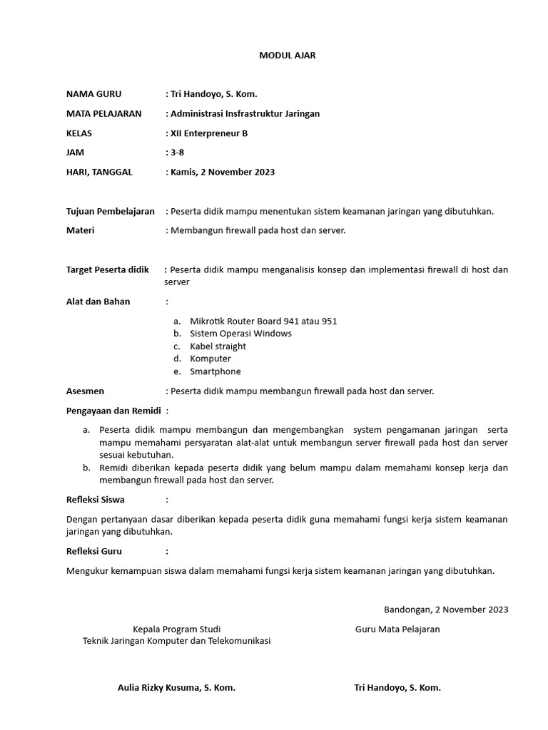 Modul Ajar Aij - 02112023 | PDF