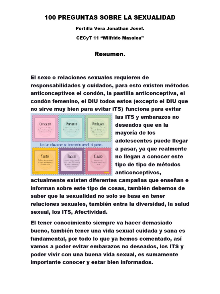 100 Preguntas Sobre La Sexualidad | PDF | Control de la natalidad | La sexualidad humana