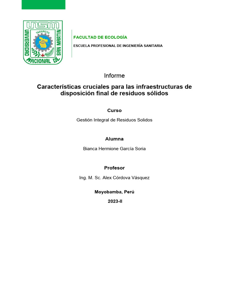 Infraestructura para Residuos Sólidos | PDF | Residuos | Vertedero