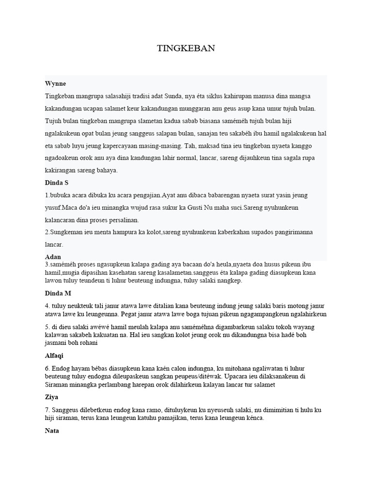 Tingkeban | PDF