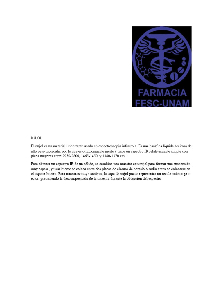 Uso del Nujol en Espectroscopia IR | PDF
