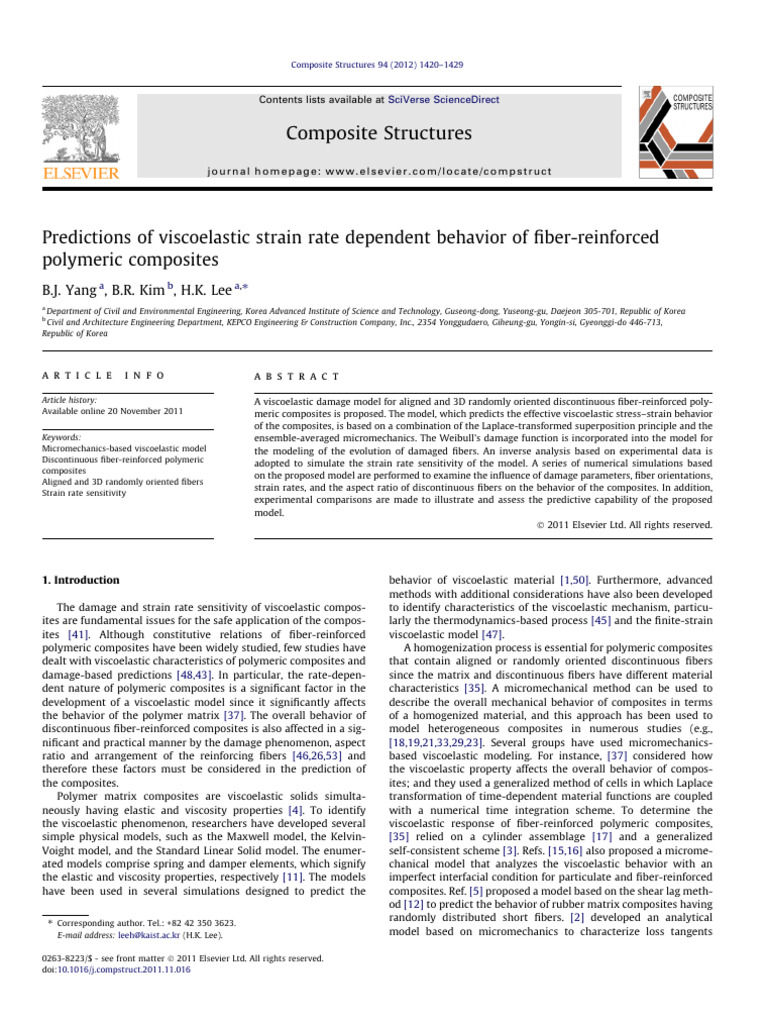 Predictions of Viscoelastic Strain Rate Dependent Behavior of Ber ...