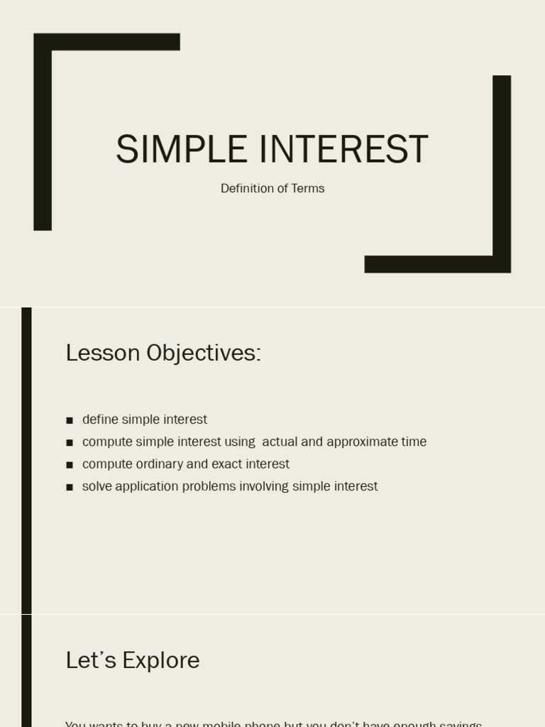 Simple Interest | PDF | Interest | Debt