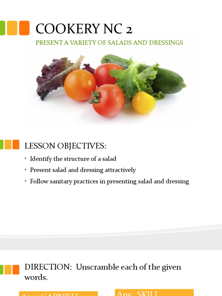 Salad Presentation and Structure Guide | PDF | Salad | Food And Drink ...