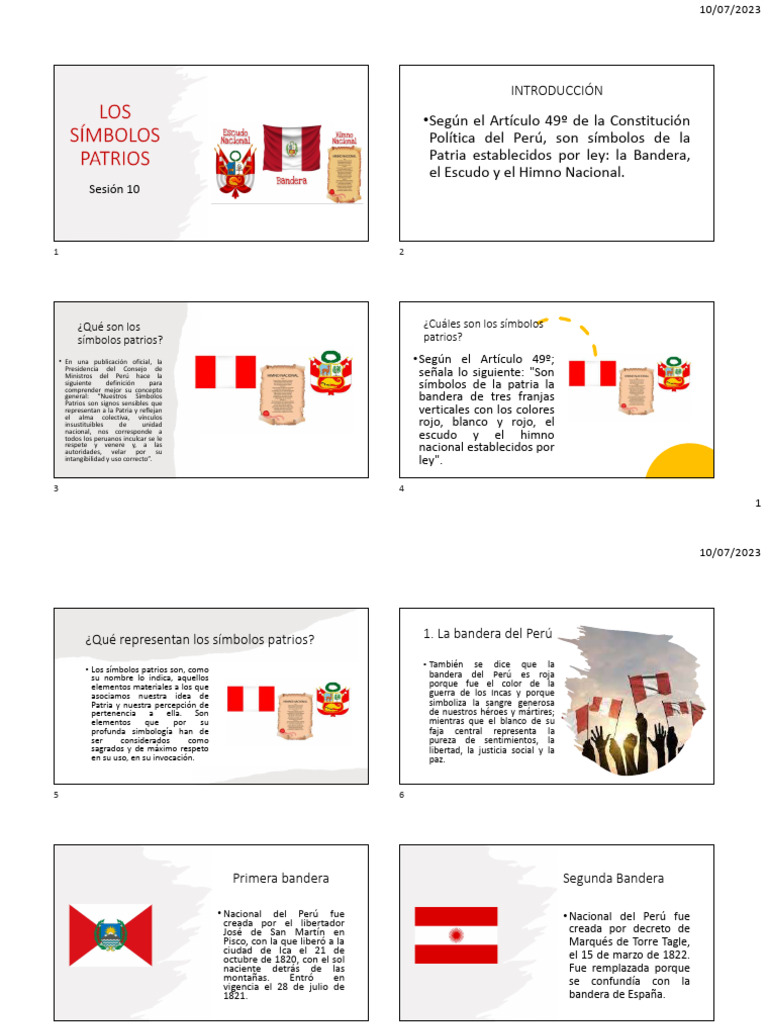 Símbolos Patrios del Perú: Bandera, Escudo y Himno | PDF | América del Sur
