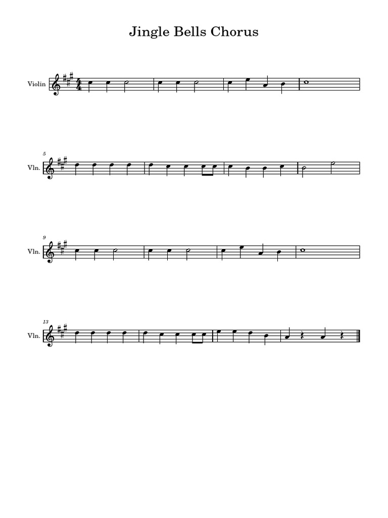 Jingle Bells Chorus Violin | PDF